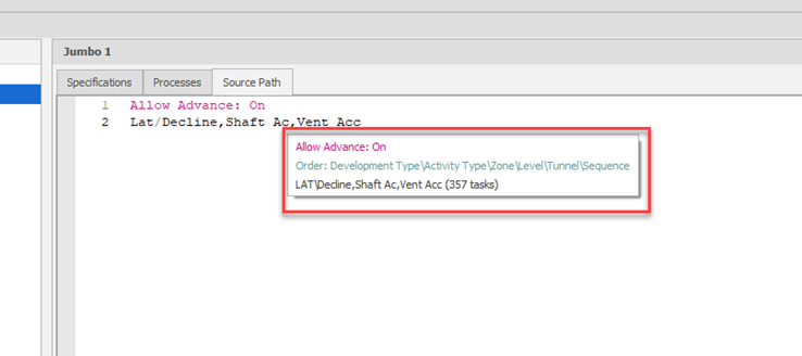 Schedule Manipulation using Equipment source paths – Micromine Advance